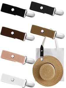 bbto 6 pcs hat clip for summer travel on bag luggage pu leather hat for travel hat womens sun hat, beach hat clip (cute)