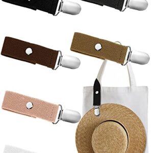 BBTO 6 Pcs Hat Clip for Summer Travel on Bag Luggage PU Leather Hat for Travel Hat Womens Sun Hat, Beach Hat Clip (Cute)