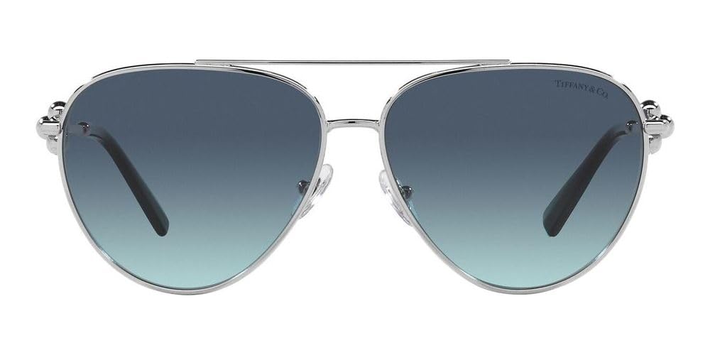 Tiffany TF3092-60019S Sunglasses Silver w/Azure Gradient Blue 59mm