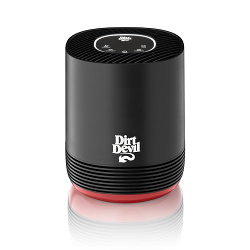 Dirt Devil Air Purifier, Powerful HEPA Filter with 360 Degree Air Intake, Neutralize Odors, Captures 99.97% of Particles, Dust, Allergens and Smoke, for Home, WD10100V, Black