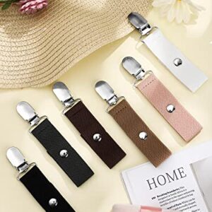 BBTO 6 Pcs Hat Clip for Summer Travel on Bag Luggage PU Leather Hat for Travel Hat Womens Sun Hat, Beach Hat Clip (Cute)