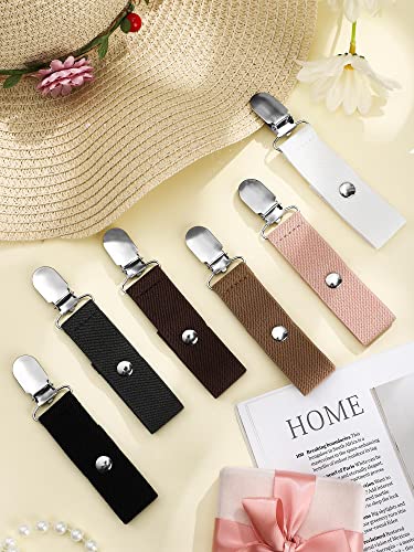 BBTO 6 Pcs Hat Clip for Summer Travel on Bag Luggage PU Leather Hat for Travel Hat Womens Sun Hat, Beach Hat Clip (Cute)