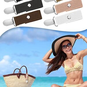 BBTO 6 Pcs Hat Clip for Summer Travel on Bag Luggage PU Leather Hat for Travel Hat Womens Sun Hat, Beach Hat Clip (Cute)