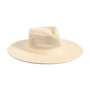 Brixton Women's Jo Panama Straw Rancher Hat, Catalina Sand, Tan, M