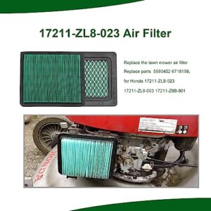 Brlyeeanze 2 Pack 17211-ZL8-023 Air Filter Compatible with Honda GCV160 GC160 GCV190 GC190 GX100 GCV190A Engine Husqvarna Craftsman Push Lawn Mower Tiller Air Cleaner 17211-ZL8-023 17211-ZL8-003