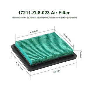 Brlyeeanze 2 Pack 17211-ZL8-023 Air Filter Compatible with Honda GCV160 GC160 GCV190 GC190 GX100 GCV190A Engine Husqvarna Craftsman Push Lawn Mower Tiller Air Cleaner 17211-ZL8-023 17211-ZL8-003