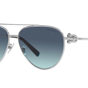 Tiffany TF3092-60019S Sunglasses Silver w/Azure Gradient Blue 59mm