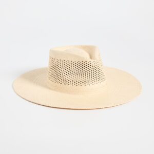 Brixton Women's Jo Panama Straw Rancher Hat, Catalina Sand, Tan, M