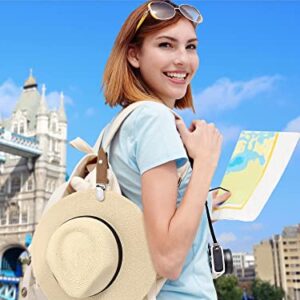 BBTO 6 Pcs Hat Clip for Summer Travel on Bag Luggage PU Leather Hat for Travel Hat Womens Sun Hat, Beach Hat Clip (Cute)