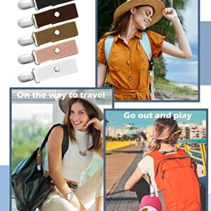 BBTO 6 Pcs Hat Clip for Summer Travel on Bag Luggage PU Leather Hat for Travel Hat Womens Sun Hat, Beach Hat Clip (Cute)