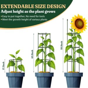 LOMNYIY Garden Trellis, Tomato Cage Tall Plant Support Climbing Vines Flowers Stands Cucumber Trellis Plant cage(Tall 55.1 inches，1PACK)