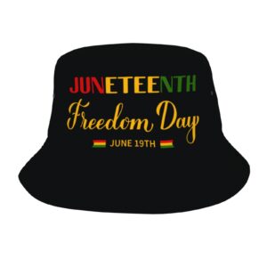 happy juneteenth day freedom 1865 bucket hat for women men summer beach caps sun hats reversible fisherman cap for travel outdoor