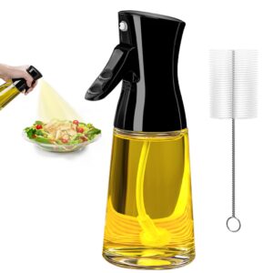 180ml glass olive oil sprayer with brush for cooking - thick glass, strong spray force