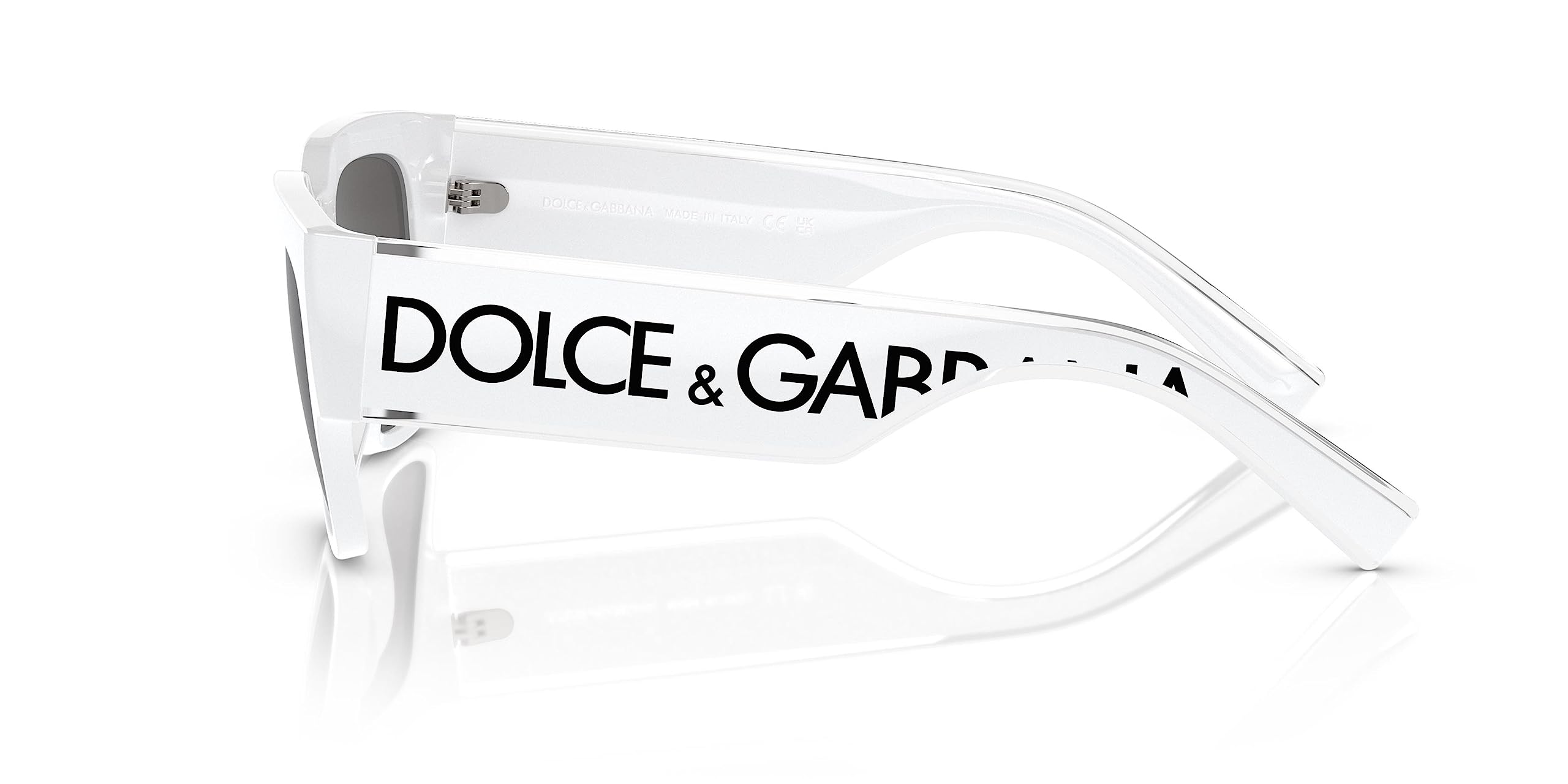 Dolce & Gabbana DG 6184 331287 White Plastic Square Sunglasses Grey Lens