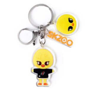 feenmai cartoon keychain for kids, stray kids keychain cute animal pendant, acrylic double sided pattern skz backpack pendant