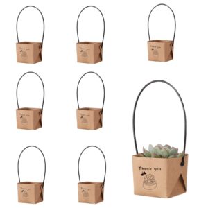 nithecon 40pcs thank you succulents wraps [not include plants and pots]-[fits 2 inch pots] gift bags decoration sleeve succulent tags for wedding baby shower favors ideas,kraft paper