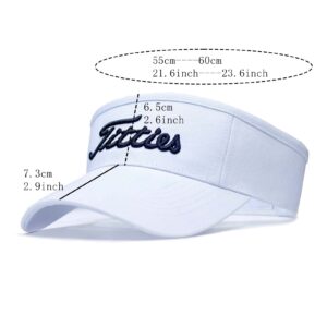 Titties Golf Hat for Men & Women Funny White Sun Visor Hat Adjustable Baseeball Cap with 3D Embroidery