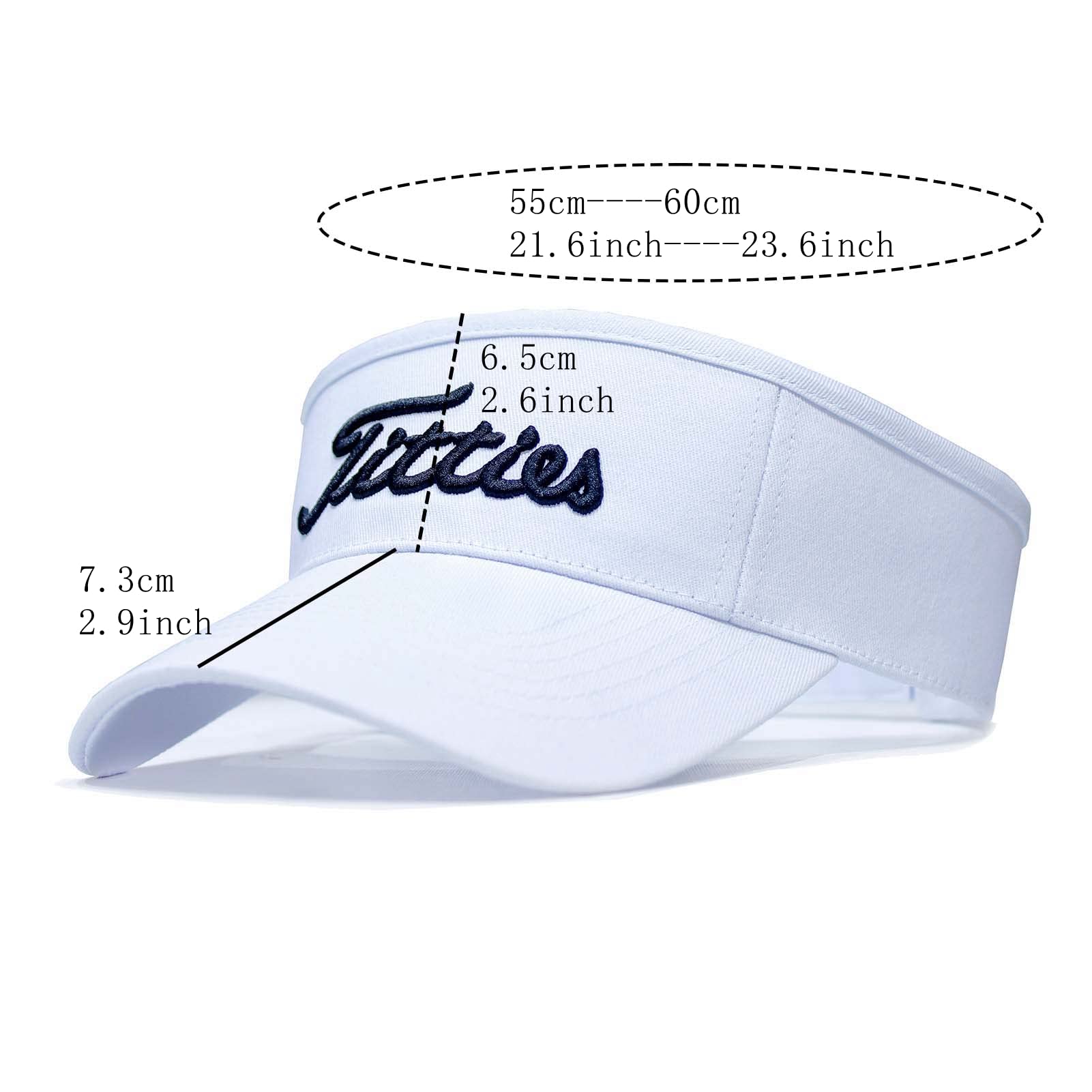 Titties Golf Hat for Men & Women Funny White Sun Visor Hat Adjustable Baseeball Cap with 3D Embroidery