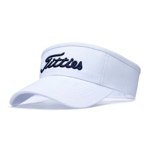 titties golf hat for men & women funny white sun visor hat adjustable baseeball cap with 3d embroidery