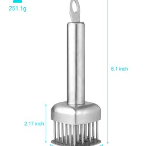 Aliglow 304 Stainless Steel Meat Tenderizer Needle Meat Hammer Mallet Tool Pounder For Tenderizing and Pounding Steak, Beef Pork Chicken BBQ And Poultry