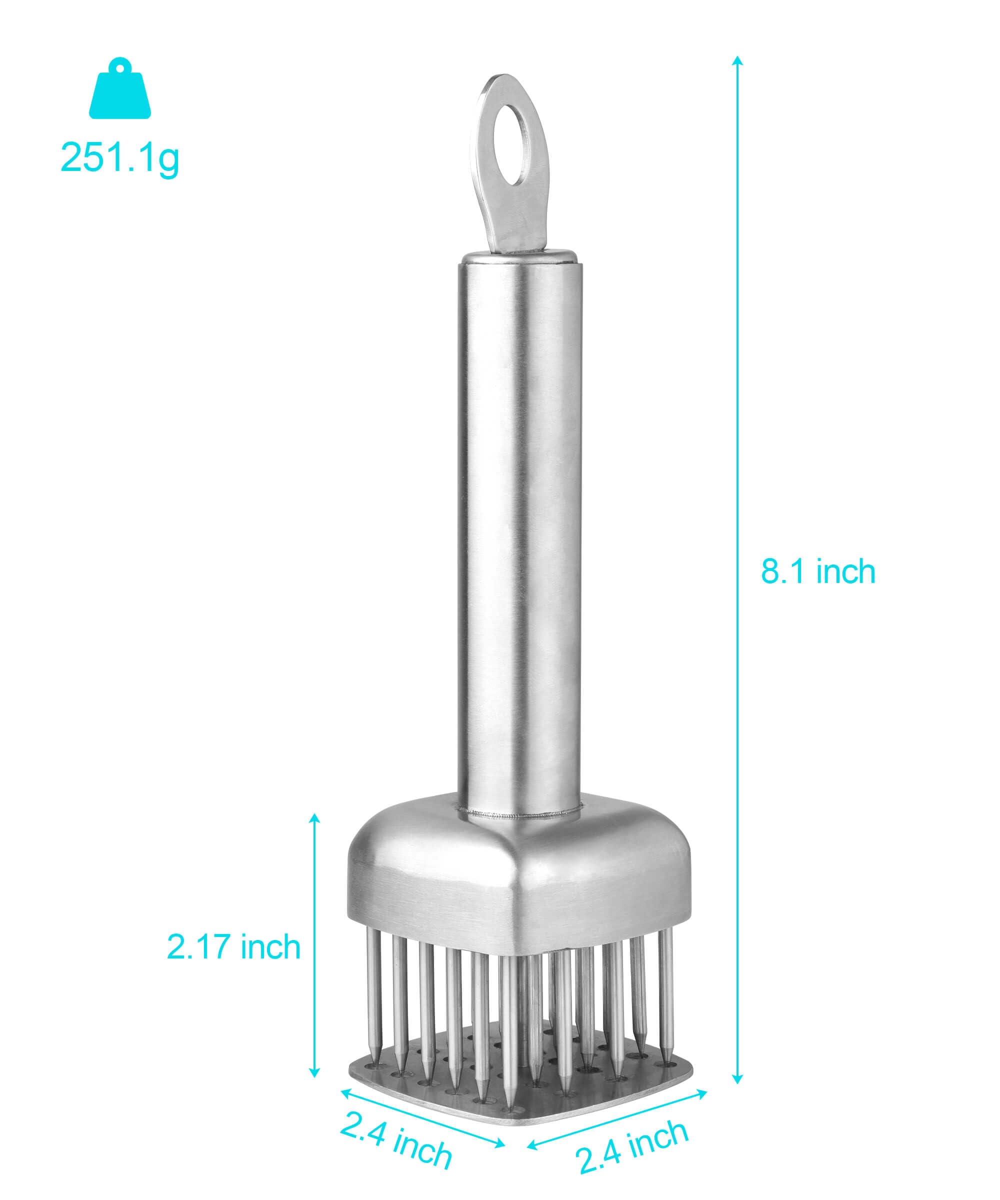 Aliglow 304 Stainless Steel Meat Tenderizer Needle Meat Hammer Mallet Tool Pounder For Tenderizing and Pounding Steak, Beef Pork Chicken BBQ And Poultry