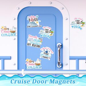 Geiserailie 5 Pcs Cruise Door Magnets Funny Cruise Ship Door Magnets Magnetic Cruise Door Magnet Sticker Decorations, 7.6 x 6.2 Inch (Fresh Style)