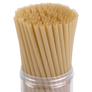 hansgo sugarcane straws, 200pcs drink straws disposable plastic-free straws for hot cold drinks