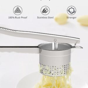 GloTika Large 15oz Potato Ricer Masher, Heavy Duty Stainless Steel Potato Masher with Ergonomic Handle, Masher and Ricer Kitchen Tool for Mashed Potatoes, Noodle Maker