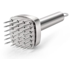 aliglow 304 stainless steel meat tenderizer needle meat hammer mallet tool pounder for tenderizing and pounding steak, beef pork chicken bbq and poultry