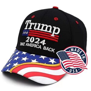 made in usa trump hat 2024 take america back camo hat adjustable cap hat presidential election campaign (black)