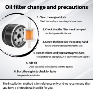 12-050-01-S 49065-7007 Oil Filter with Fuel Filter Lawn Mower 49065-0721 Compatiable with Kawasaki FR691V FS691V AM125424 LG 492932S 49065-7002 12 050 01 1205001 Lawn Mower Oil Filter (2 SET)