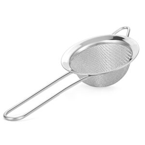 kafoor fine mesh strainer - 2.8 inch round sieve - tea strainers for loose tea, coffee strainer, food strainer, juice strainer, and much more!