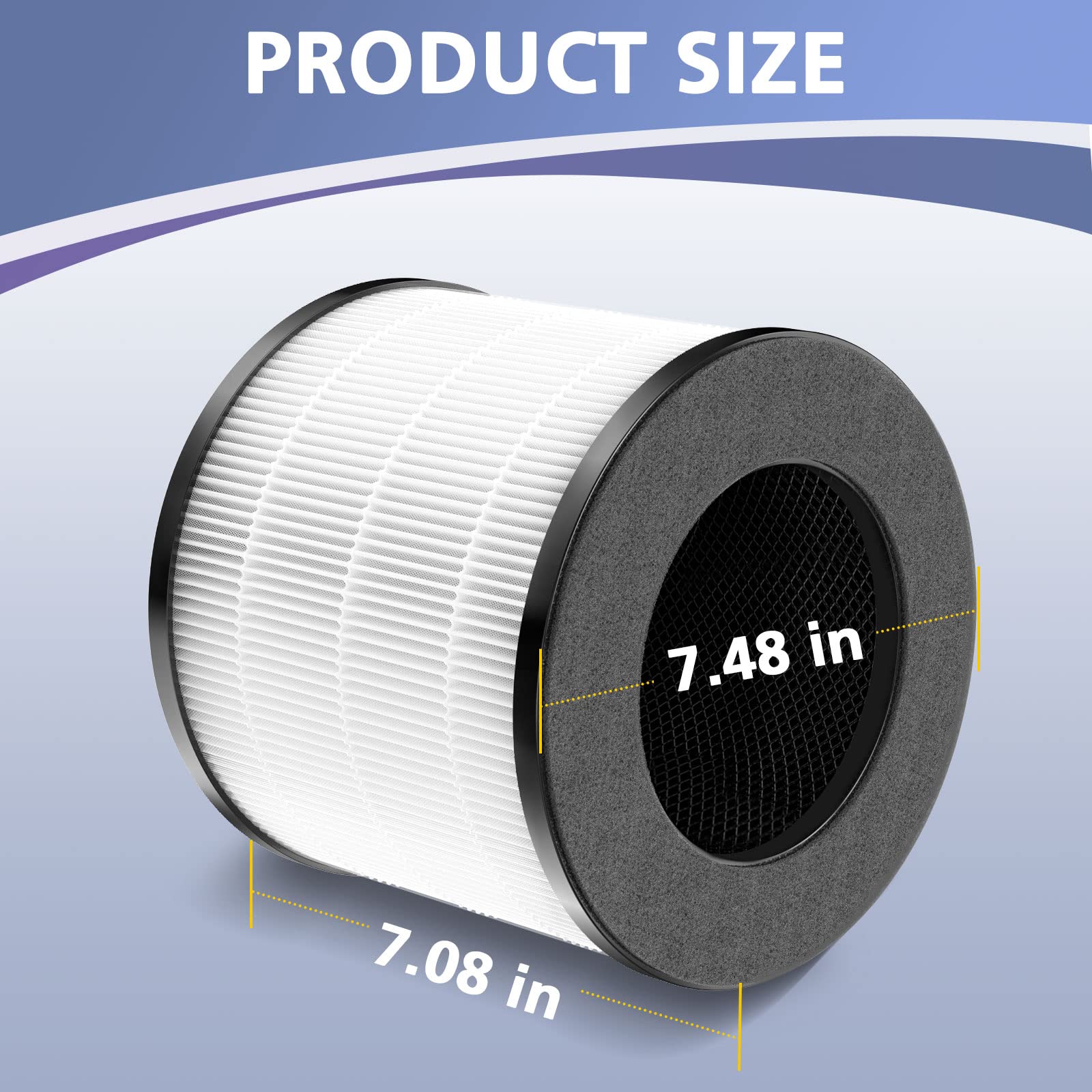 Cayman 608/320 Filter Compatible with Okaysou Cayman 608/320 Air Purifie-r, 3-in-1 True HEPA, High-Efficiency Activated Carbon, Pre-Filter for Cayman 608 & Cayman 320, 2 Pack