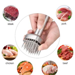 Aliglow 304 Stainless Steel Meat Tenderizer Needle Meat Hammer Mallet Tool Pounder For Tenderizing and Pounding Steak, Beef Pork Chicken BBQ And Poultry