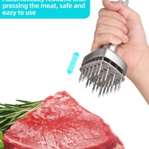 Aliglow 304 Stainless Steel Meat Tenderizer Needle Meat Hammer Mallet Tool Pounder For Tenderizing and Pounding Steak, Beef Pork Chicken BBQ And Poultry