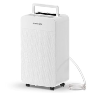 HUMSURE 4500 Sq. Ft 70 Pints Dehumidifier for Basement and Home, Bathroom, Bedroom, Equipped With Drainage Hose, Automatic Defrosting, 24-Hour Timer Function