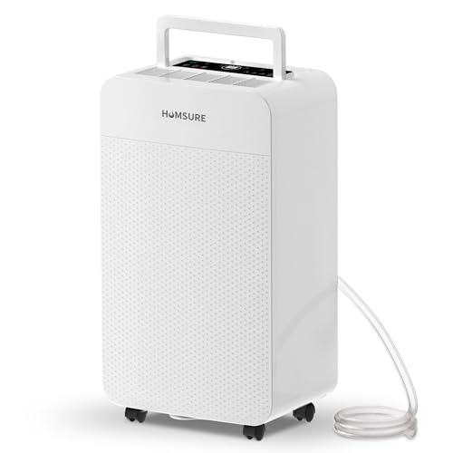 HUMSURE 4500 Sq. Ft 70 Pints Dehumidifier for Basement and Home, Bathroom, Bedroom, Equipped With Drainage Hose, Automatic Defrosting, 24-Hour Timer Function