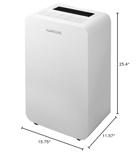 HUMSURE 4500 Sq. Ft 70 Pints Dehumidifier for Basement and Home, Bathroom, Bedroom, Equipped With Drainage Hose, Automatic Defrosting, 24-Hour Timer Function