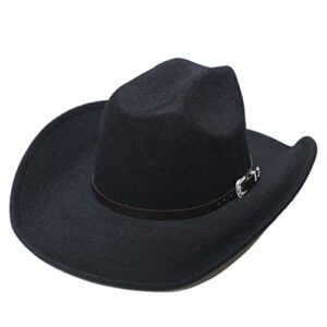 kalerona black cowboy hats for men and women with adjustable sizing and belt buckle decoration