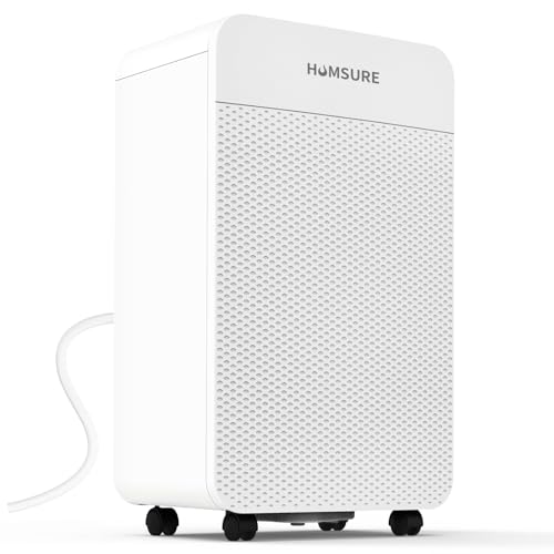 HUMSURE 4500 Sq. Ft 70 Pints Dehumidifier for Basement and Home, Bathroom, Bedroom, Equipped With Drainage Hose, Automatic Defrosting, 24-Hour Timer Function