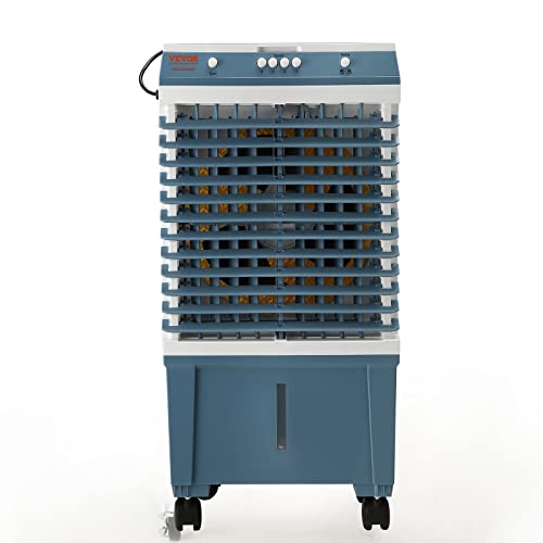 VEVOR Evaporative Air Cooler,100W 1400CFM Swamp Cooler with 5 Gallon Water Tank,Humidifying,3 Modes & Speeds Portable 3-IN-1 Cooling Fan,Energy-Saved Air Cooler for 550 Sq.Ft Indoor or Outdoor