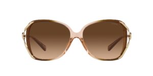 coach hc8372bu universal fit sunglasses, brown gradient/brown gradient, 58 mm