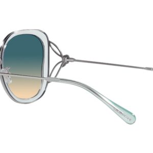 Coach HC7153B Sunglasses, Transparent Blue/Blue Yellow Gradient, 54 mm