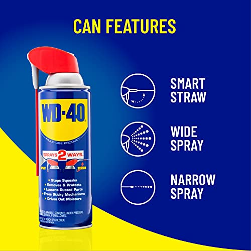 WD-40 Original Formula 3 Sizes Combo Kit: 3 OZ Mini Can, 8 OZ Smart Straw, and 12 OZ Smart Straw