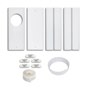 alpine hardware portable air conditioner window kit with coupler adjustable window seal for ac unit, sliding ac vent kit for exhaust hose, universal for ducting with 5.9 inches diameter