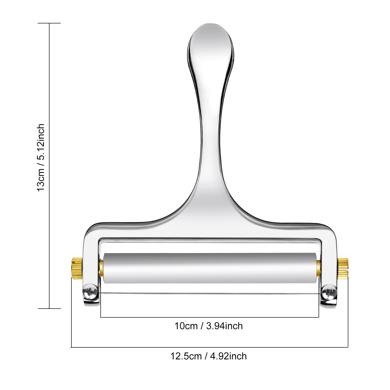 Sopito Cheese Slicer Stainless Steel Wire Cheese Slicer With 3 Extra Wires Great for Cheddar, Gruyere, Raclette, Mozzarella Cheese Block, Adjustable Thickness - Wire Cheese Slicer