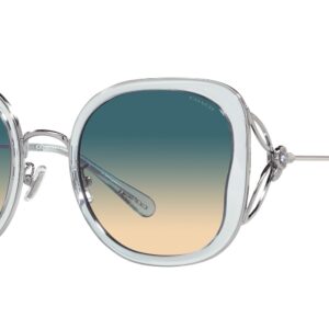 Coach HC7153B Sunglasses, Transparent Blue/Blue Yellow Gradient, 54 mm