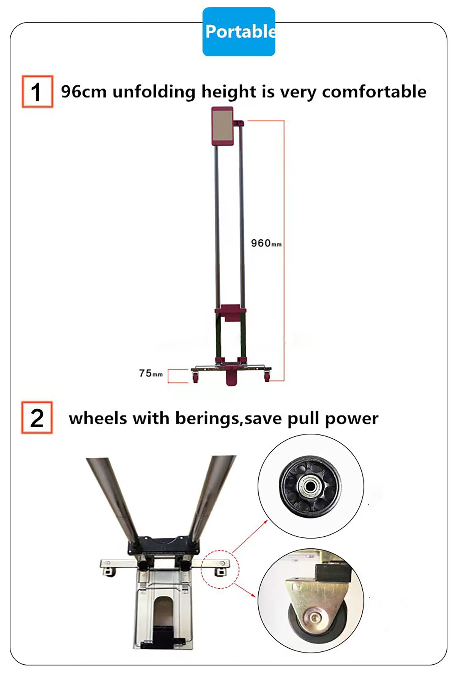 Mini Shopping cart Shopping cart can be Folded, and Then Hand in Hand to Pull cart Household Small Trailer to Carry Luggage cart Upgraded Mini Folding Hand Truck, Luggage Cart with 2 Wheels (Blue)