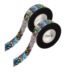 eonbes 2 * 360ft bird scare tape flash ribbon holographic reflective outdoor mylar ribbon - keep birds away from house and garden