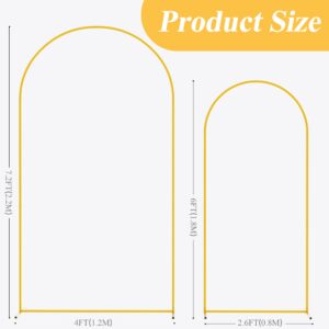 Putros Metal Arch Backdrop Stand Gold Wedding Arch Stand Set of 2 (7.2FT/6FT) Square Arched Frame for Birthday Party Graduation Ceremony Decoration